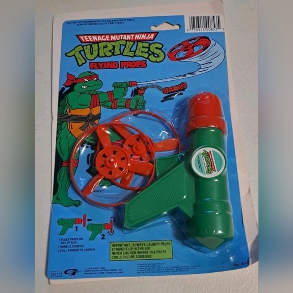 Toys | Vintage Teenage Mutant Ninja Turtles Flying Props 1988 Spin Gun ...